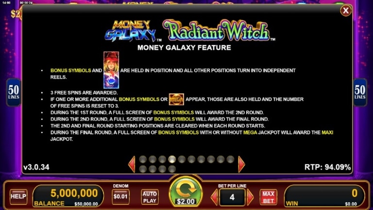 Money Galaxy: Radiant Witch Slot Review | Konami | 2023