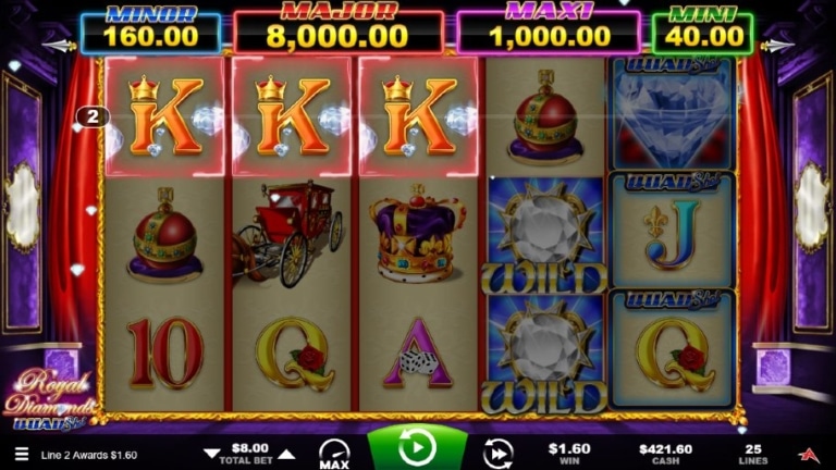 Royal Diamonds Quad Shot Slot Review | Ainsworth | 2023